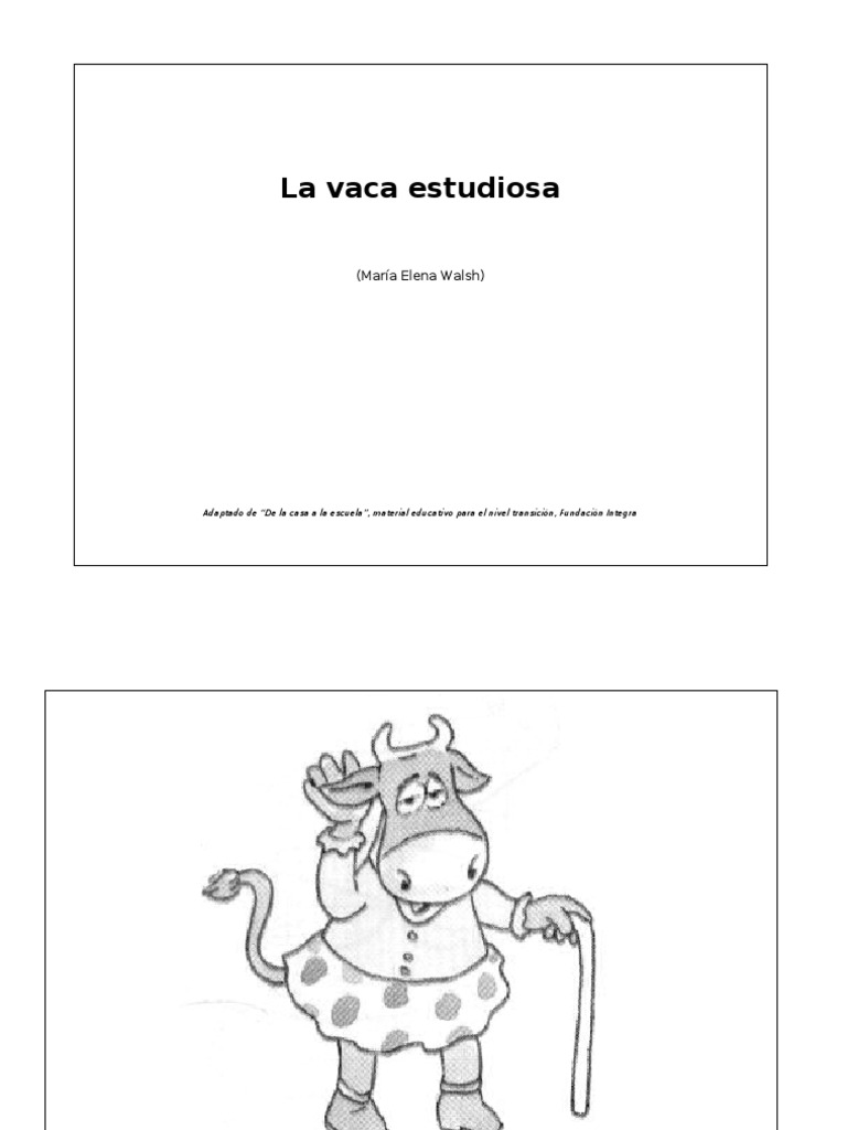 La Vaca Estudiosa Lectura | PDF