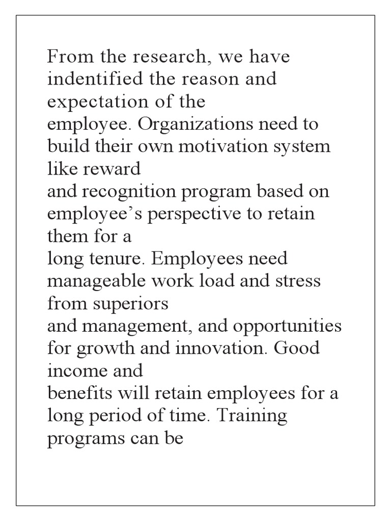 Factors Influencing Employee Retention: A Study on Reasons for Employee ...