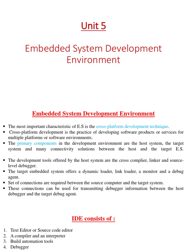 Unit 5 Embedded System Development Environment | PDF | Programming | Computer Program