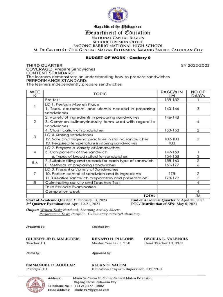 Bow Cookery 9 Q3 | PDF