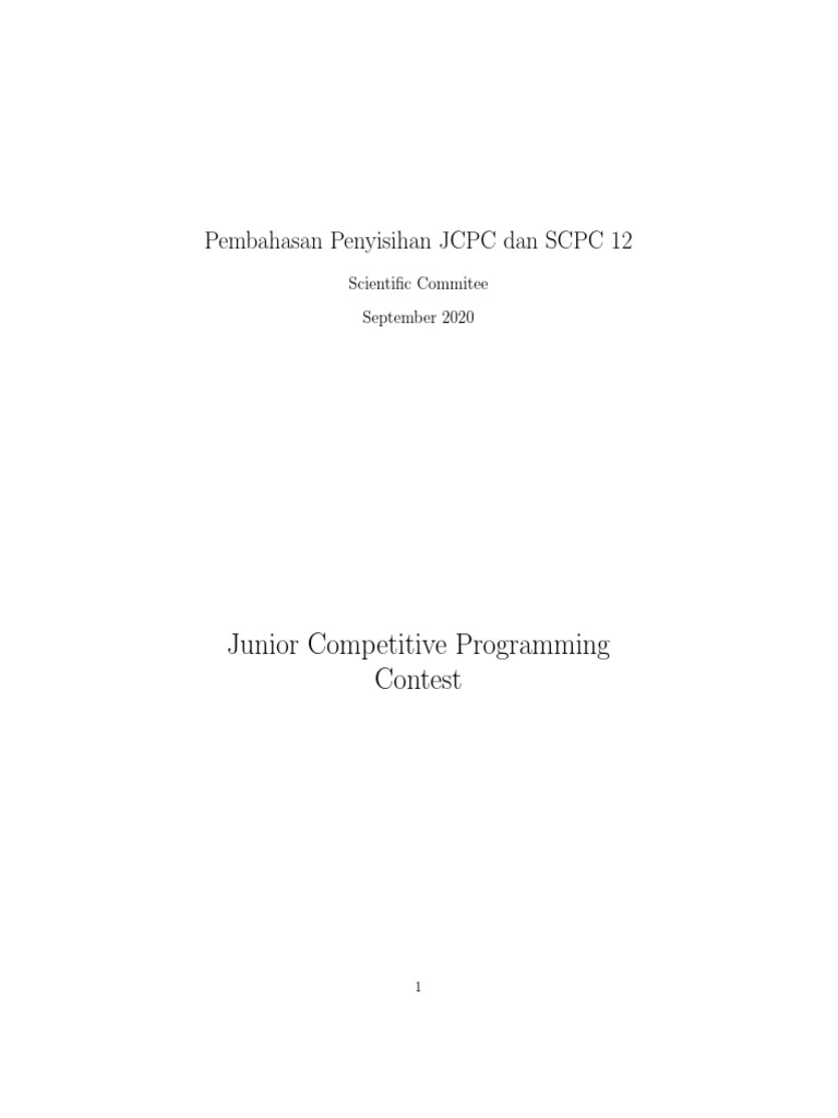 Pembahasan Penyisihan JCPC Dan SCPC 12 | PDF