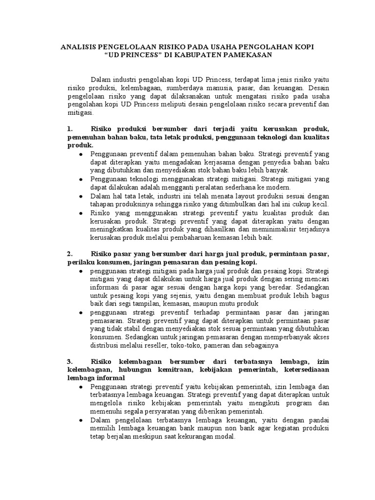 Pengendalian Risiko | PDF