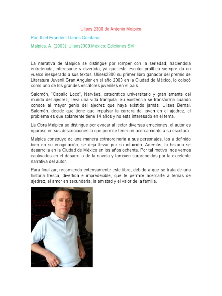 Ulises 2300 de Antonio Malpica (Español) | PDF