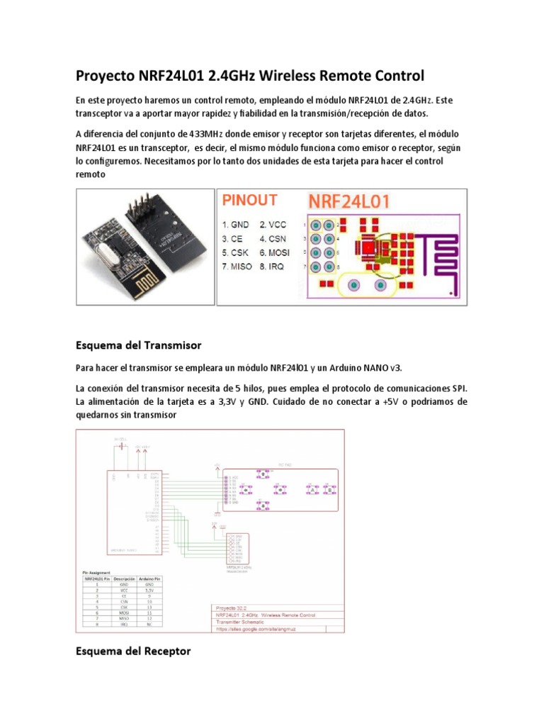 Proyecto NRF24L01 | PDF | Electrónica | Radio