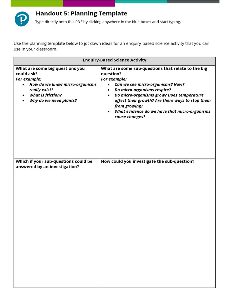 Handout 5 Planning Template | PDF Handout 5 Planning Template | PDF