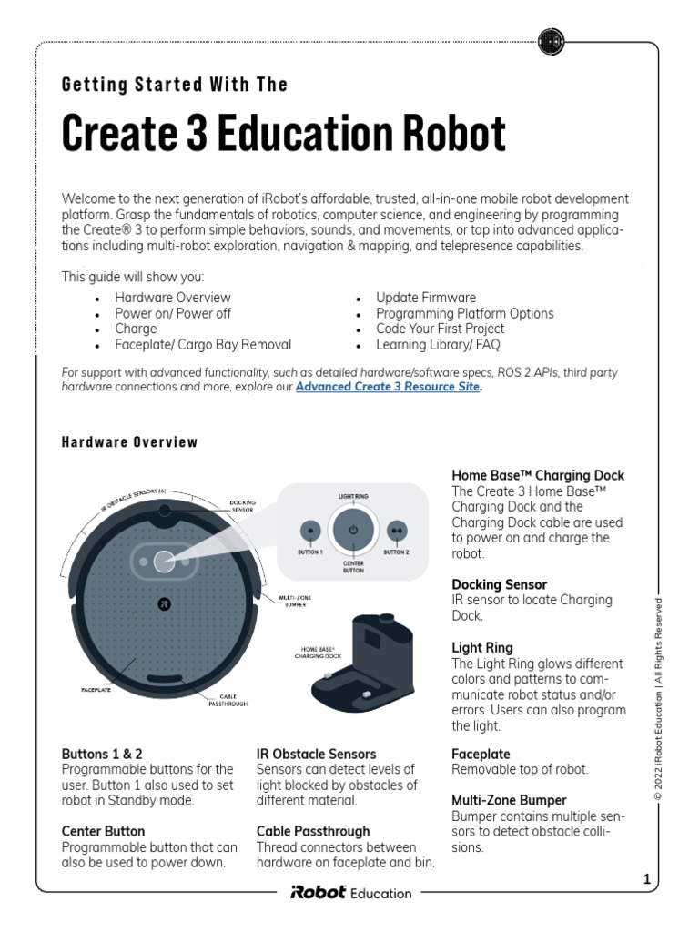 Create3 Welcome Guide | PDF | Bluetooth | Electrical Connector