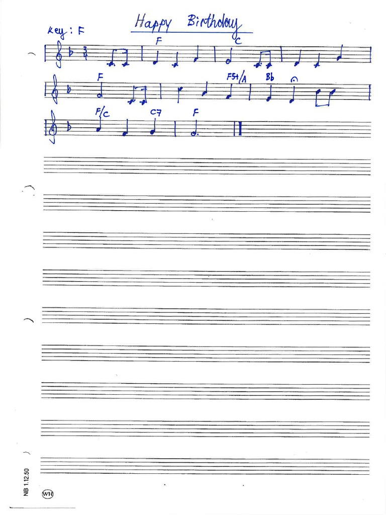 Happy birthday (F major) | PDF
