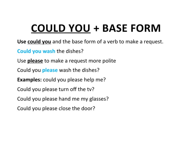 Polite Requests Using "Could" | PDF