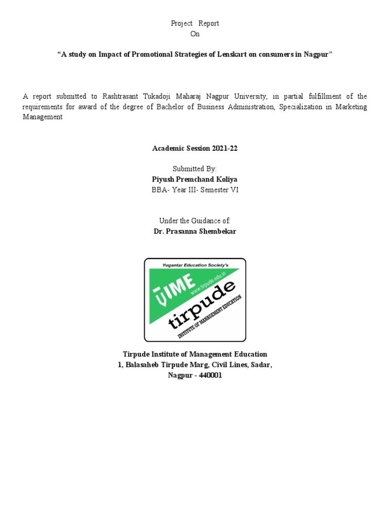 Final Projecton Lenskart | PDF
