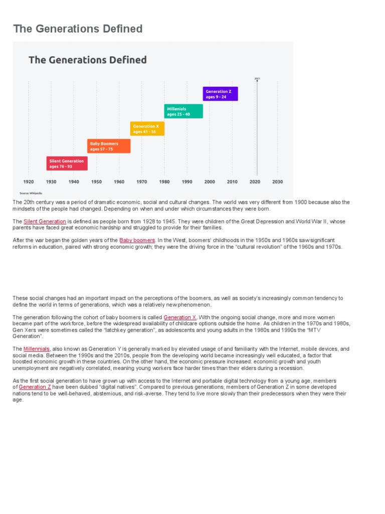 The Generations Defined | PDF