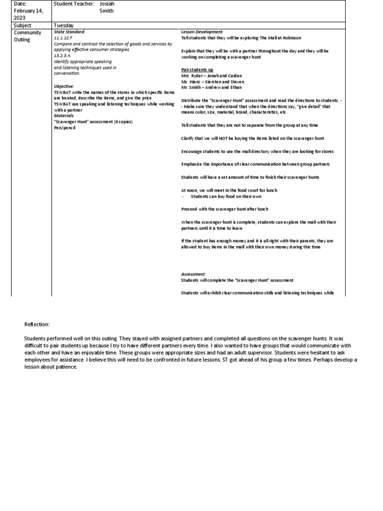 Mall Scavenger Hunt Activity Guide | PDF | Communication