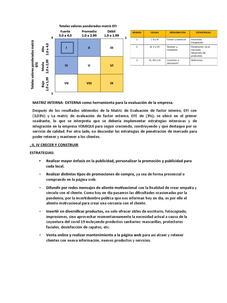 MATRIZ IE y GE | Descargar gratis PDF | Residuos | Agricultura