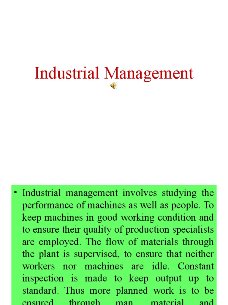 Industrial Management | PDF