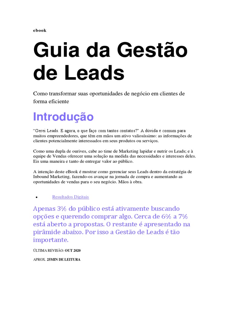 (Ebook) Guia Da Gestão de Leads | PDF