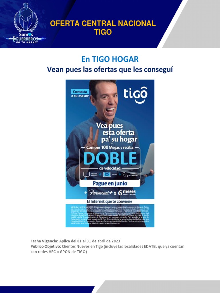 Oferta Central Nacional Tigo | PDF