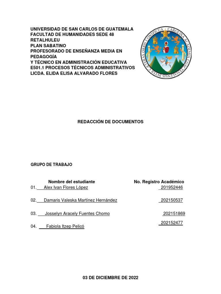 Documento de redacción ejemplos | PDF