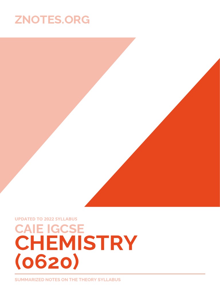 Caie Igcse Chemistry 0620 Theory v8 | PDF | Ion | Reaction Rate