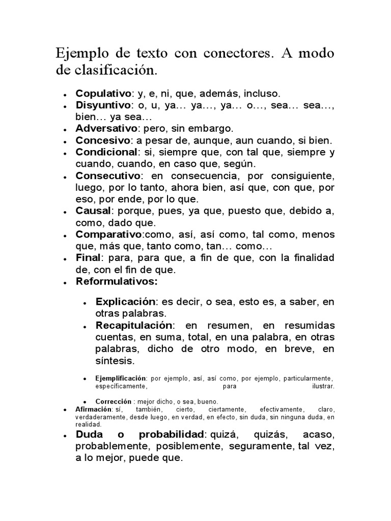 Ejemplo de Texto Con Conectores | PDF