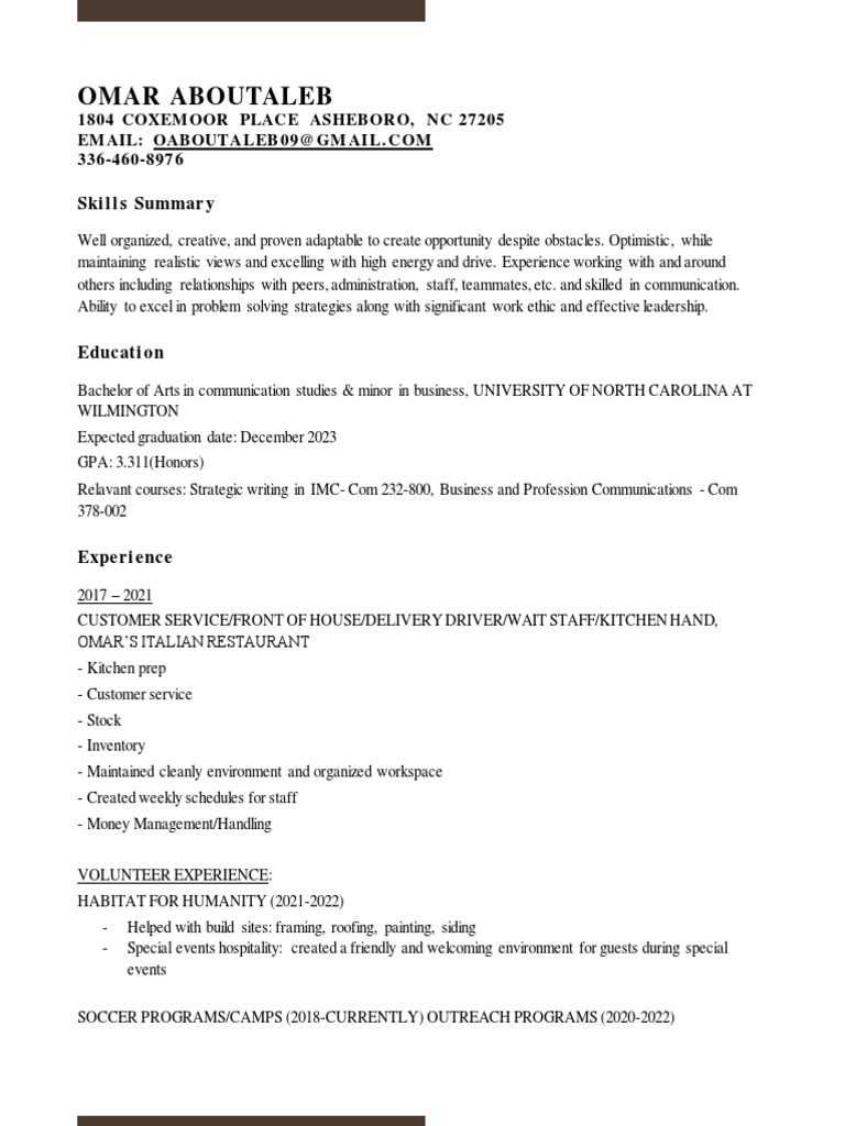 Omar Aboutaleb Resume | PDF