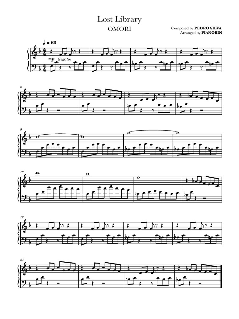 Omori Lost Library Sheet Music | PDF