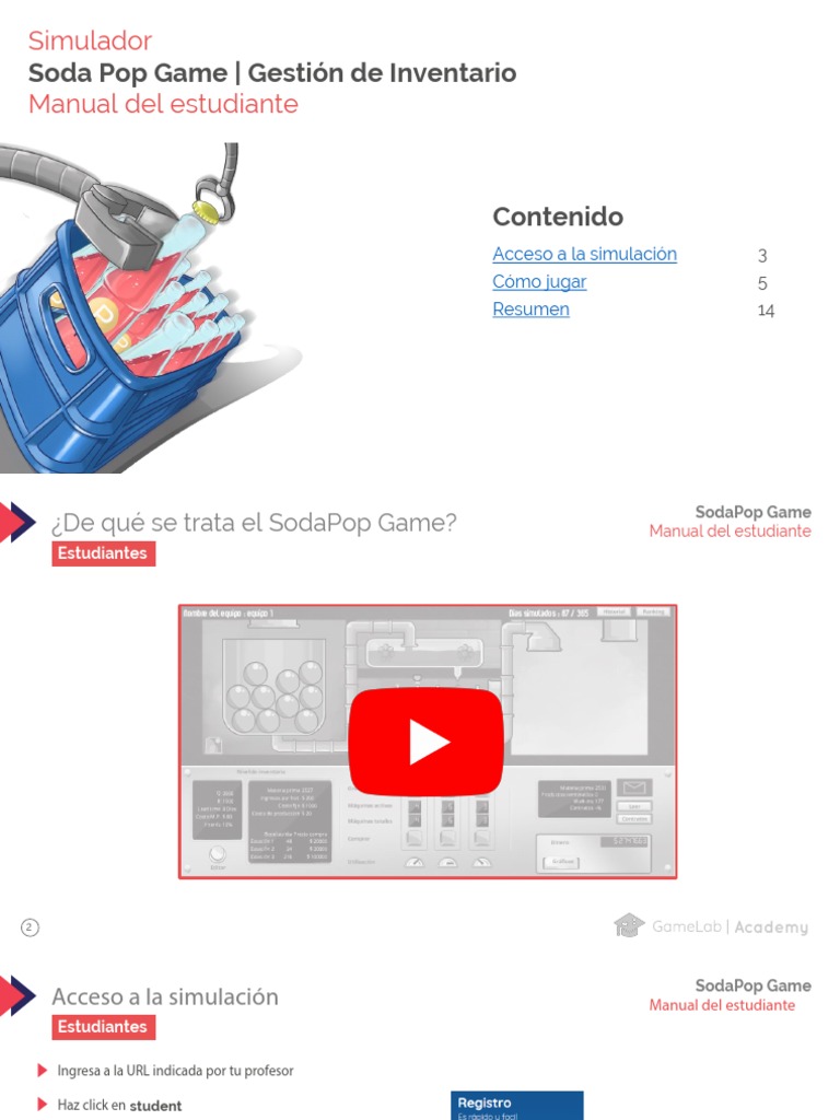 Soda Pop Game - Gestión de Inventario: Simulador Manual Del Estudiante | PDF | Inventario