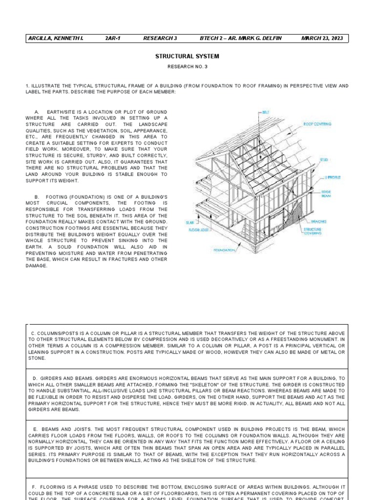 Building Structural Frame Research | PDF | Framing (Construction ...