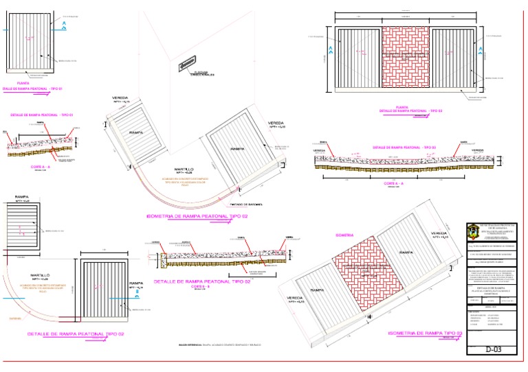 Detalle de Rampas Peatonales en Veredas | PDF