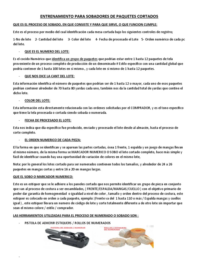 Entrenamiento para Sobadores de Paquetes Cortados | PDF | Informática