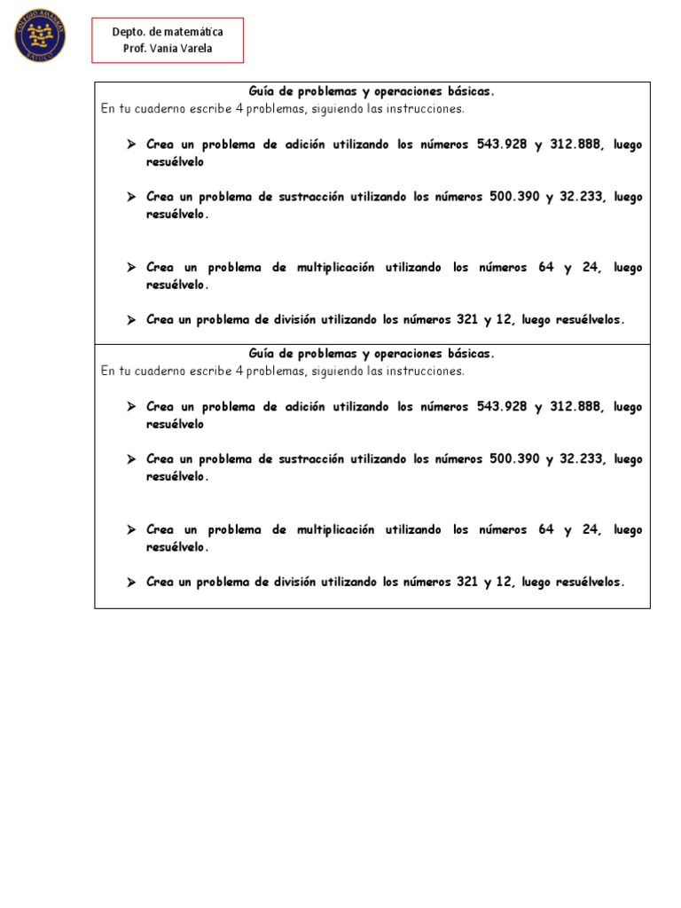 Guía de Problemas y Operaciones Básicas | PDF | Crecimiento personal y ...