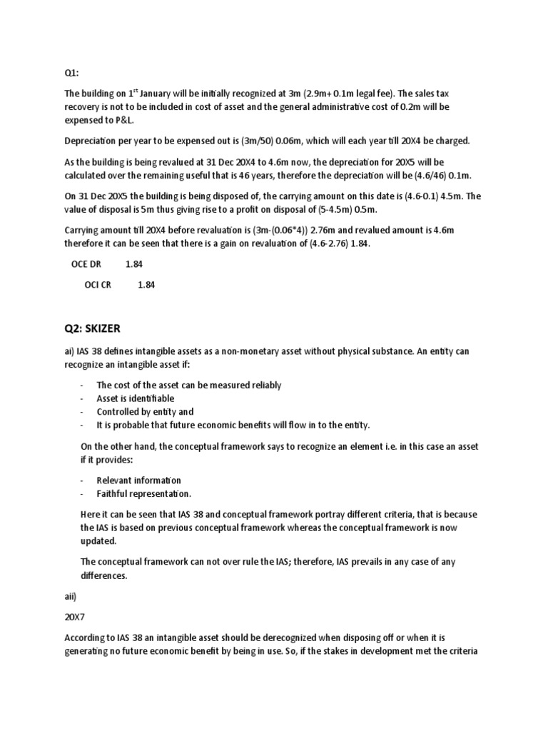 SBR Questions | Download Free PDF | Debits And Credits | Intangible Asset