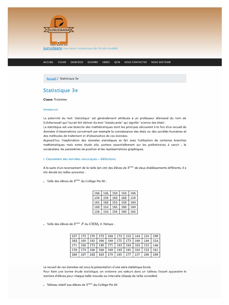 Statistique 3e | PDF