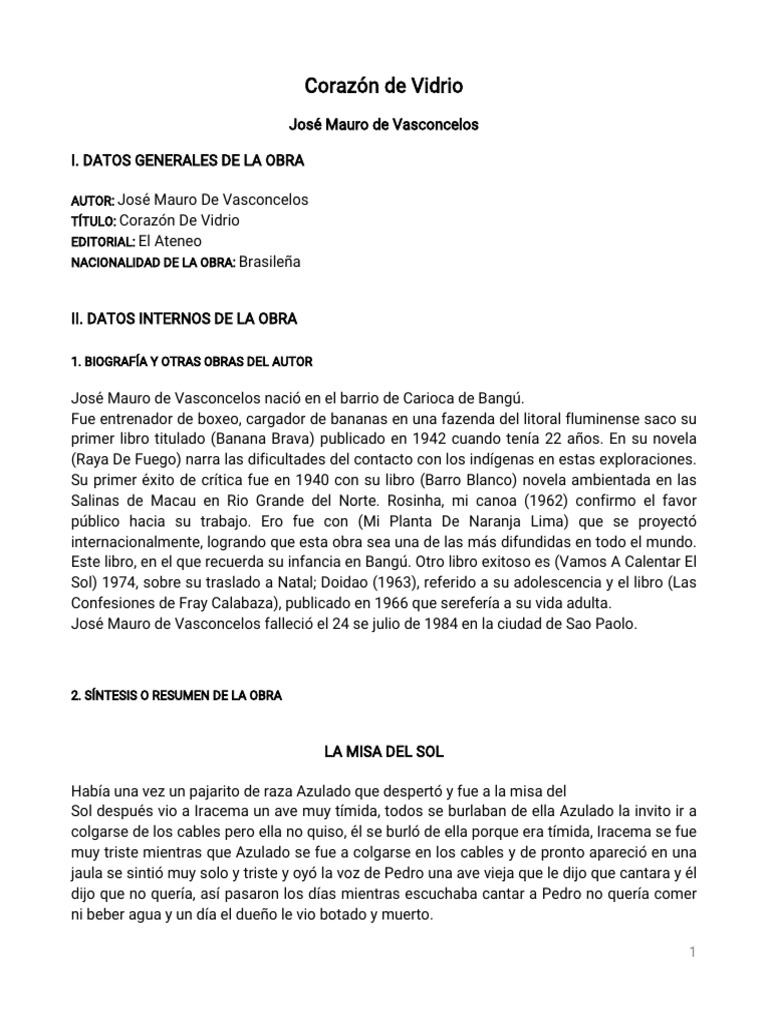 Corazon De Vidrio Pdf