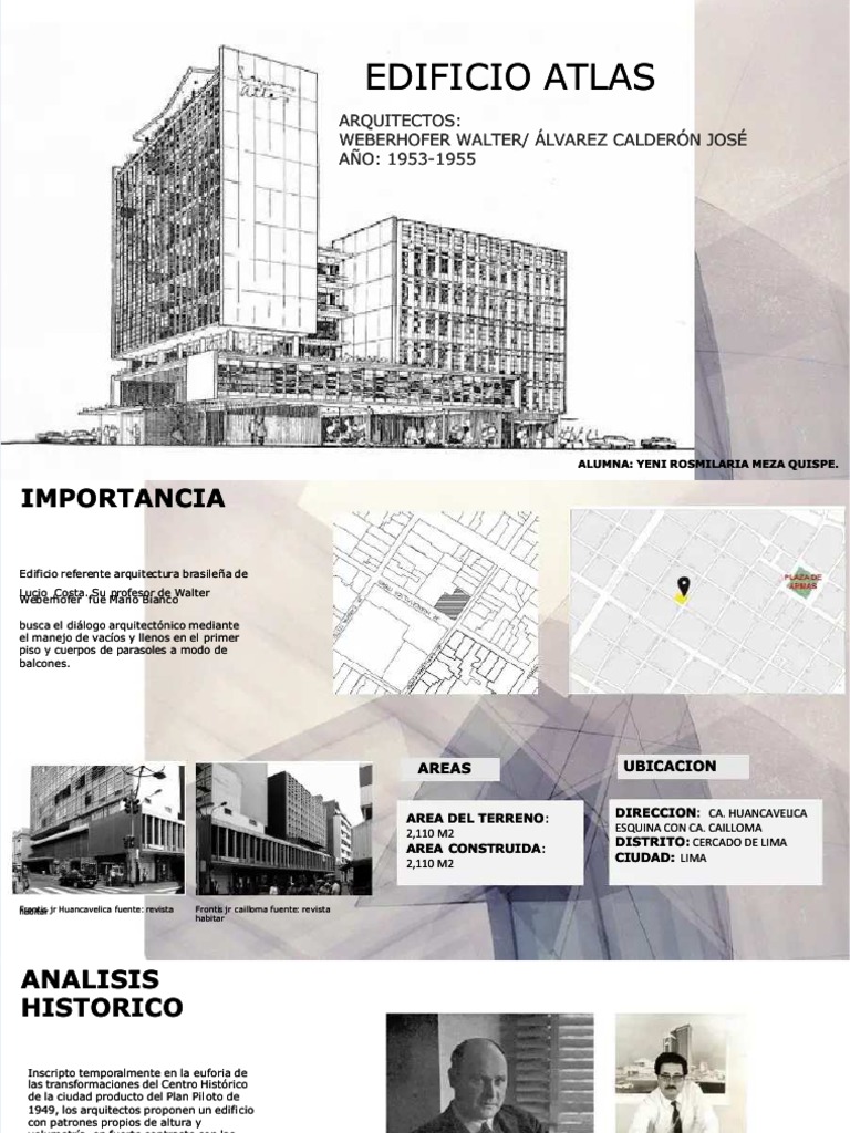 PDF Edificio Atlas Arquitectos Weberhofer Walter Alvarez Calderon Jose Ao 1953 1955 - Compress | PDF