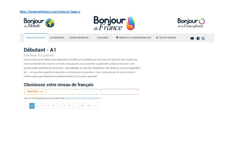 Bonjour de France A1 | PDF