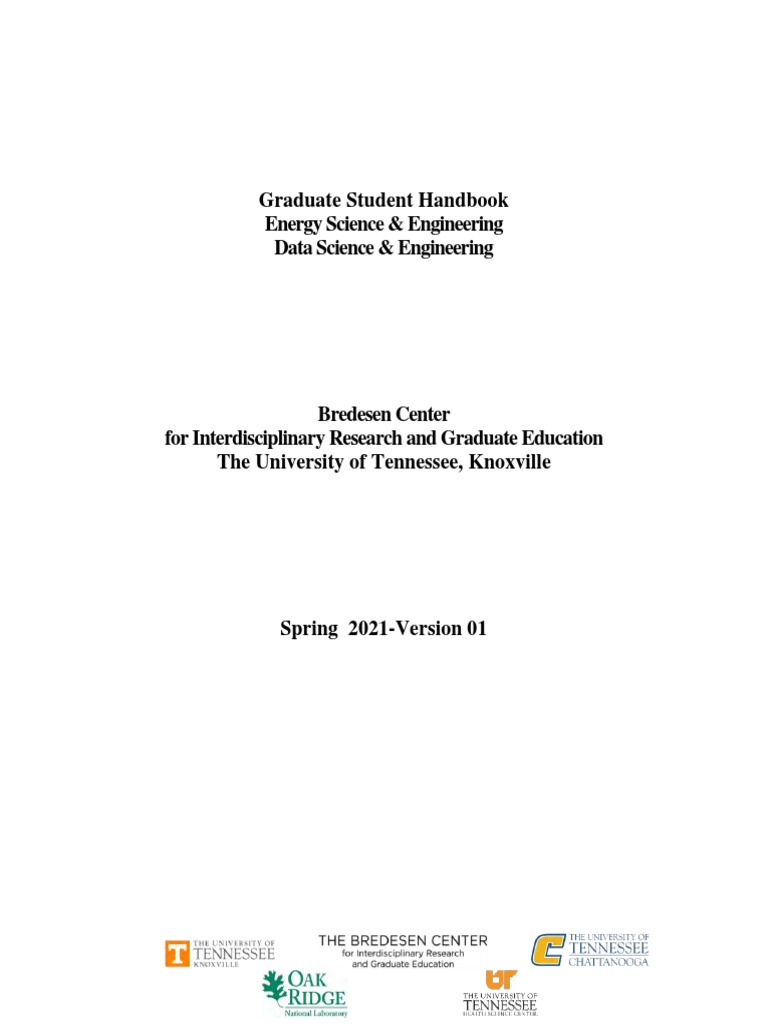 Bredesen Center Graduate Handbook 2021 | PDF | Thesis | Postgraduate ...