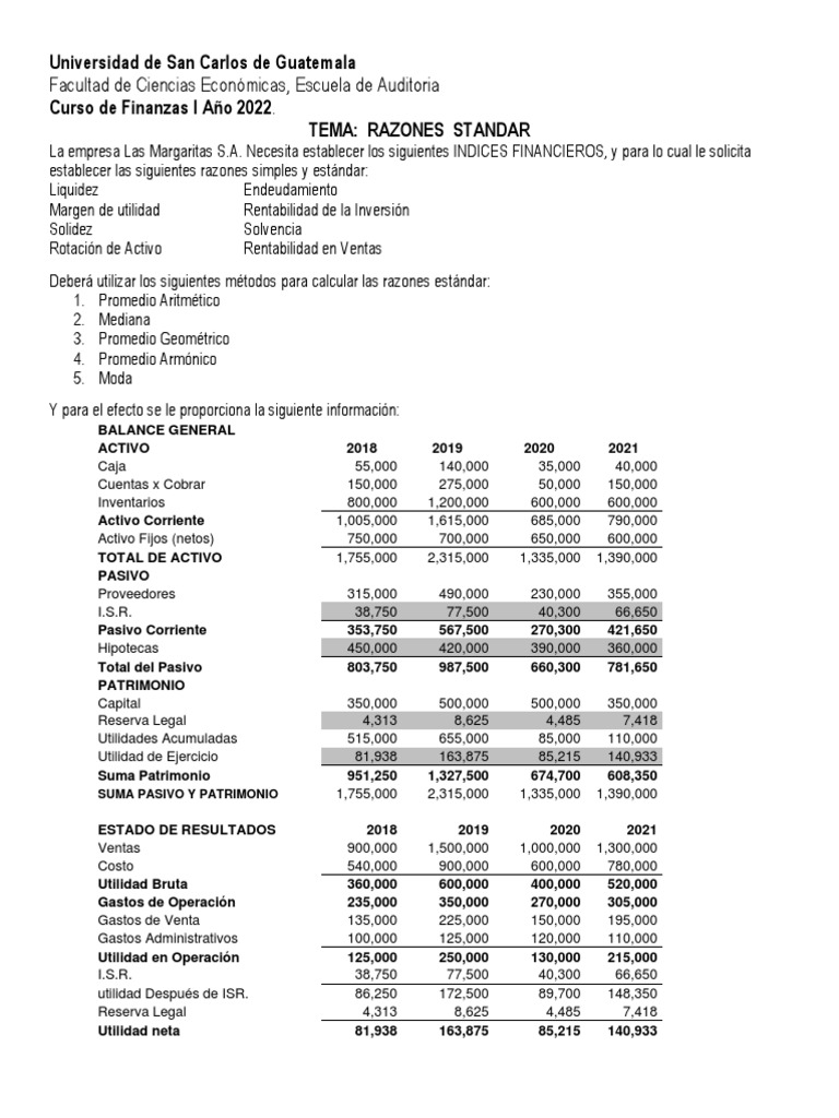 Razones Estandar | PDF
