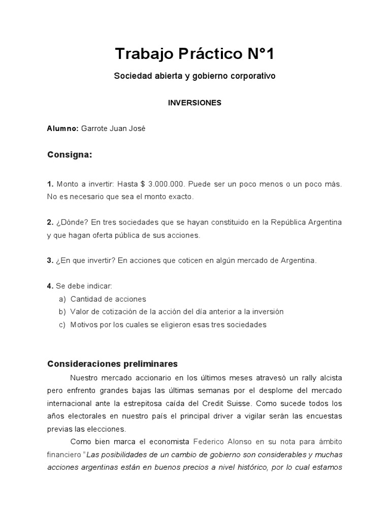 Trabajo Práctico N 1 | PDF