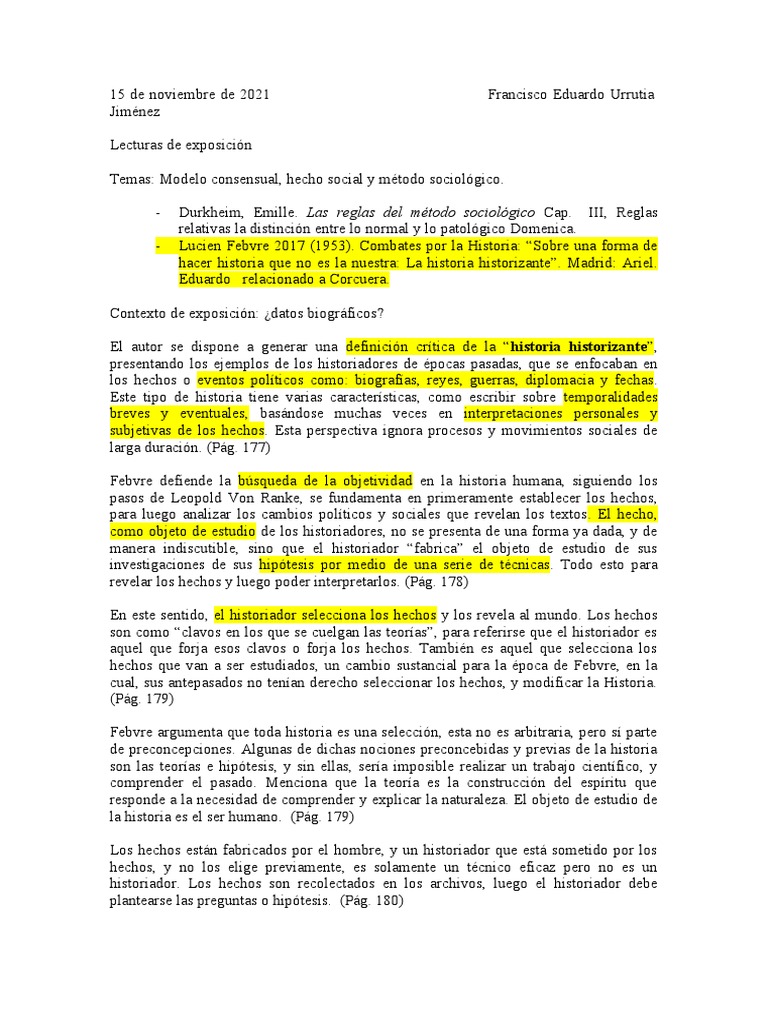 Resumen de Textos | PDF | Emile Durkheim | Sociología