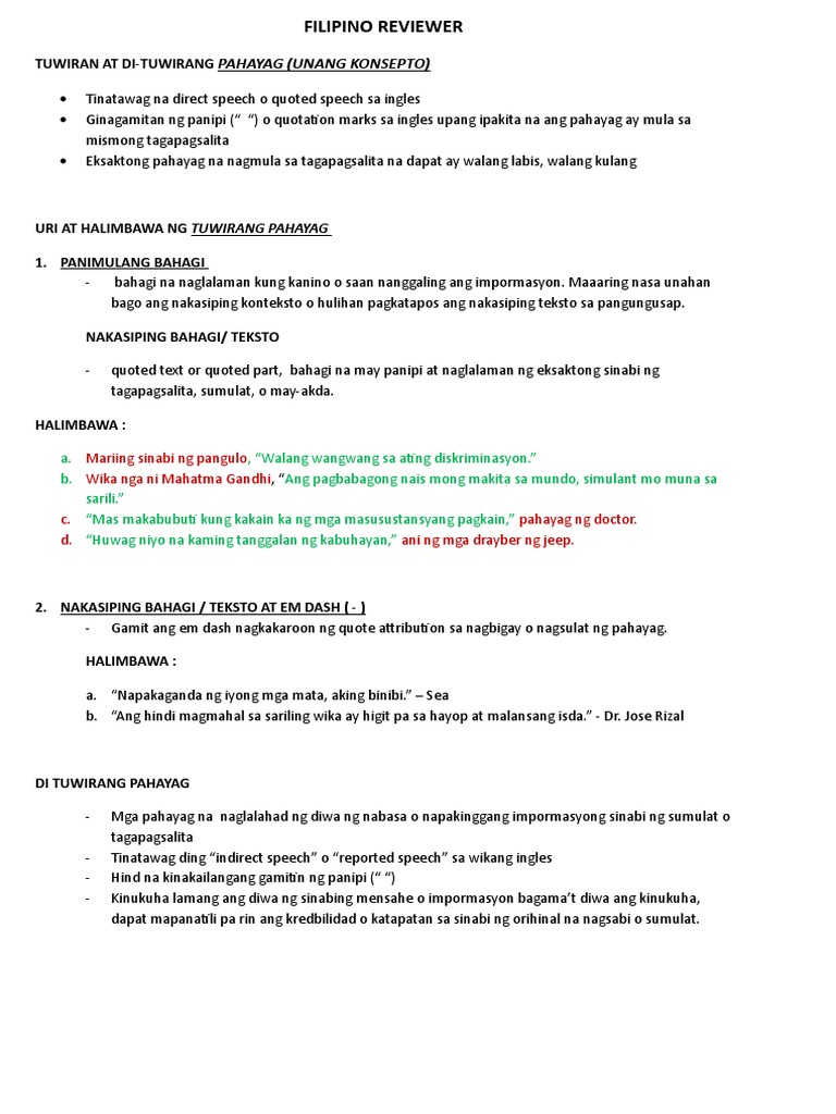 Tuwiran at Di Tuwirang | PDF