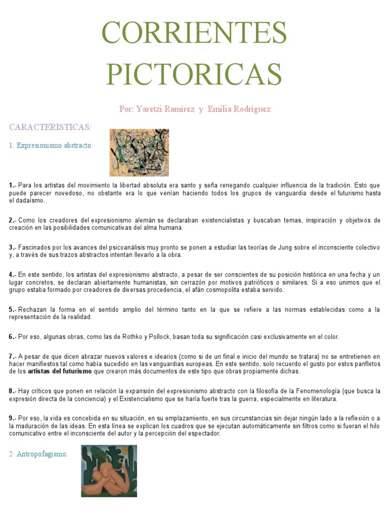 Corrientes Pictoricas | PDF | Cubismo | Pinturas