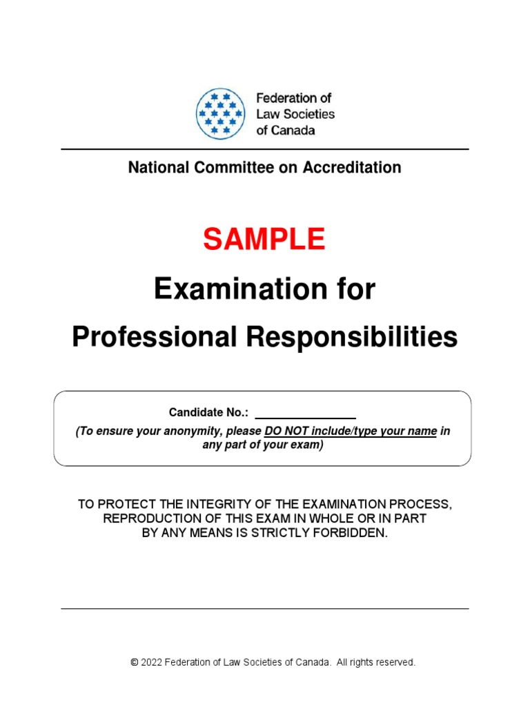 Professional Responsibility Sample Exam 1 | PDF