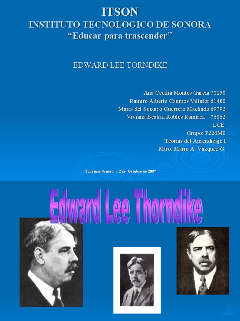 Thorndike | PDF | Modificación de comportamiento | Sicología