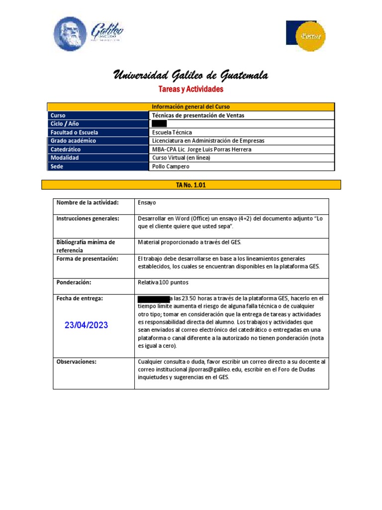 TA-1 01 Ensayo Lo Que El Cliente Quiere Que Sepas Redacted | PDF | Negocios
