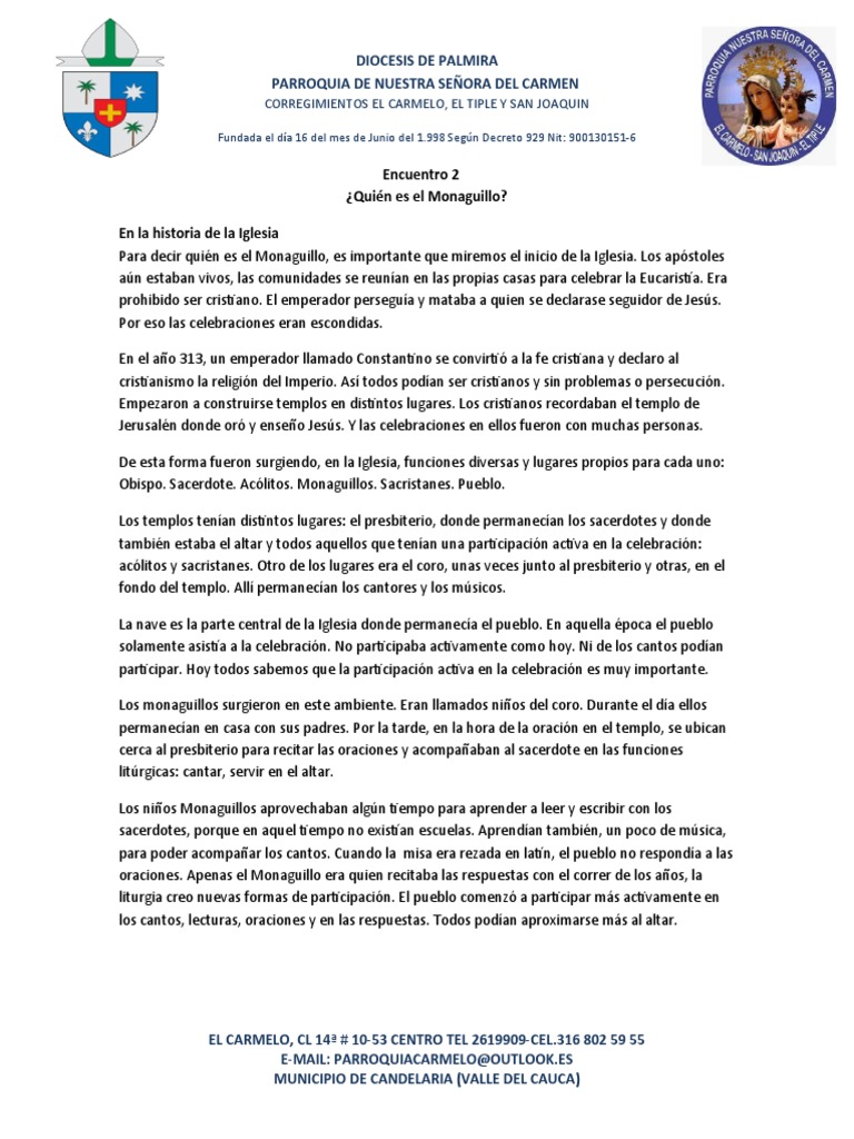Encuentro 2 Monaguillos | PDF | Misa (liturgia) | Iglesia Católica