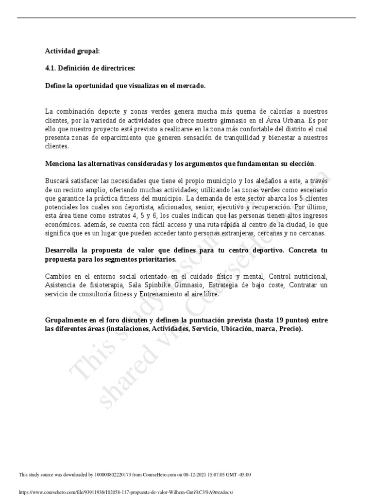 117 Propuesta de Valor Wilhem Guti Rrez | PDF | Aptitud física