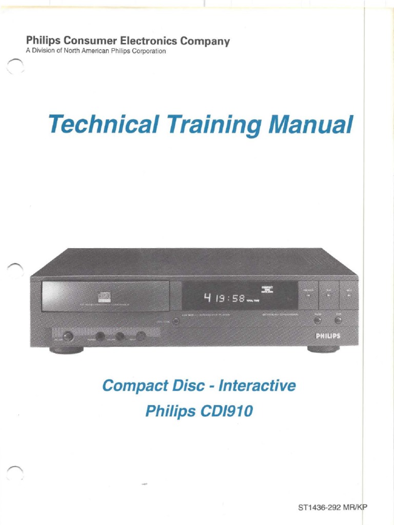 PHILIPS CDI910 (Compact Disc Interactive Player) Technical Training ...