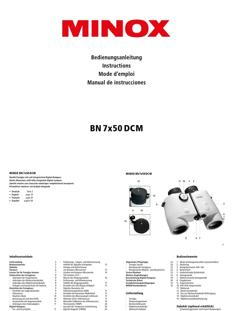 MINOX BN 7x50 DCM Manual | PDF