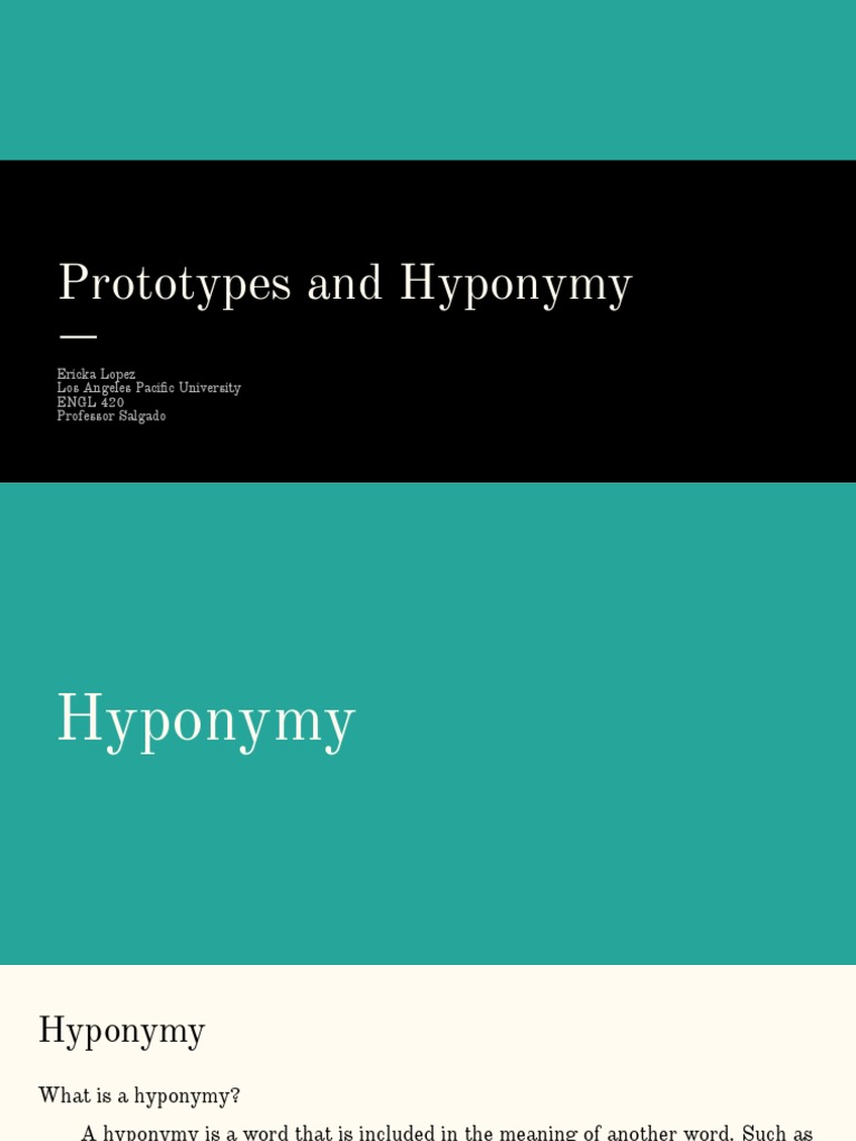 Hyponymy and Prototypes Explained | PDF | Philosophy