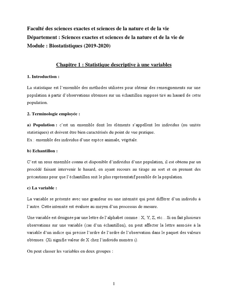 Cours 1 | PDF