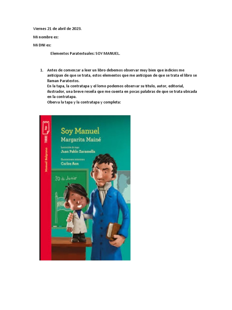 Soy Manuel 4to B | PDF